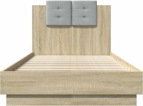 Rám postele s čelem a LED osvětlením dub sonoma 75 x 190 cm 3210068