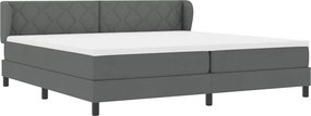 Postel s boxspringem s čelo Tmavě šedá 200 x 200 cm textil 3340109