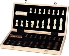 GOKI Dřevěné šachy 2v1 magnetické / od 7 let / počet hráčů: 2