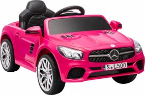 AIYAPLAY dětské elektrické auto Mercedes-Benz SL500 12V s 2,4 GHz dálkovým ovládáním, 2 motory, odpružení, jemný start, růžové