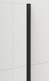 Polysan Esca Black Matt sprchová zástěna 80 x 210 cm jednodílná k instalaci ke stěně černá sklo matné ES1180-02