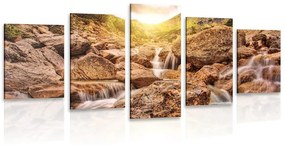 5-dílný obraz vysokohorské vodopády Varianta: 200x100