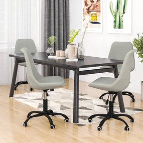 Otočné jídelní židle 4 ks světle šedé textil,  3085436