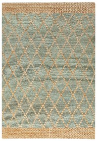 Jutový koberec 160 x 230 cm béžový/zelený TELLIKAYA Beliani