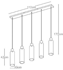 Lucide 74404/05/65 - Lustr na lanku ORLANDO 5xE27/40W/230V