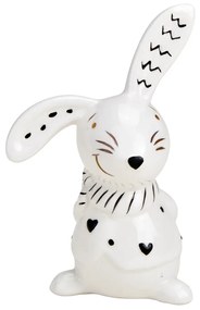 Keramický zajíček BUNNY BACK 10 cm bílý