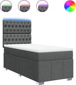 Box spring postel s matrací tmavě šedá 80 x 200 cm textil 3293803