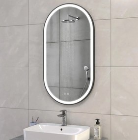 Tutumi Oválné zrcadlo 50x100 cm s vyhříváním a regulovatelným LED osvětlením HOM-02505