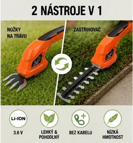 ASIST smart garden AE3N36T AKU nůžky s tyčí 3v1 3,6 V, 1,5 Ah