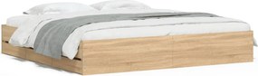 Rám postele se zásuvkami dub sonoma 180x200 cm kompozitní dřevo 3207254