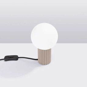 Stolní lampa Halo, 1x bílé skleněné stínítko, tp