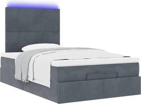 Osmanský rám postele s matracemi tmavě šedá 120x200cm samet 3314241