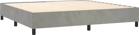 Box spring postel s matrací světle šedá 200x200 cm samet 3144699