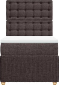 Box spring postel s matrací tmavě hnědá 90x200 cm textil 3294256
