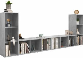 TV skříňky 4 ks betonově šedé 107 x 35 x 37 cm dřevotříska 3080037