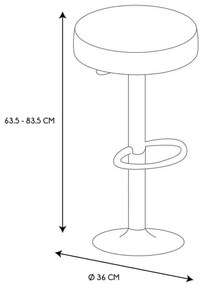 Intesi Židle barová Mumford nastavitelná výška bílá