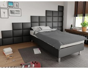 Čalouněná jednolůžkova postel Estelle-Baza, Potah: ekokůže Soft 011 (černá), Rozměr postele: 90x200