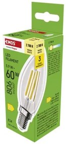 Emos lighting LED žárovka Filament svíčka / E14 / 5,9 W (60 W) / 806 lm / teplá bílá 1525731250