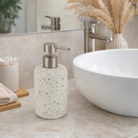 Sada koupelnových doplňků Terrazzo, kombinace barev/s prvky v barvě nerezu