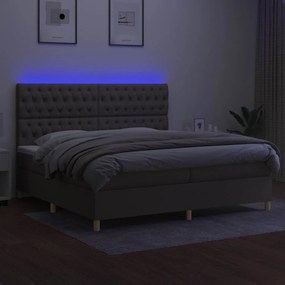 Box spring postel s matrací a LED taupe 200x200 cm textil 3135705