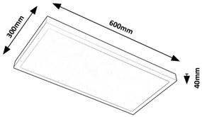 Rabalux 71077 - LED Přisazený panel DAMEK LED/24W/230V 4000K 60x30 cm