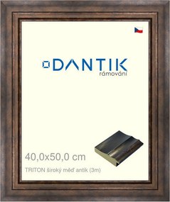 DANTIK rámeček 40x50 | TRITON široký měď antik (Plexi Čiré)