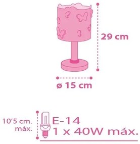 Dalber 62141 - Dětská lampička BUTTERFLY 1xE14/40W/230V