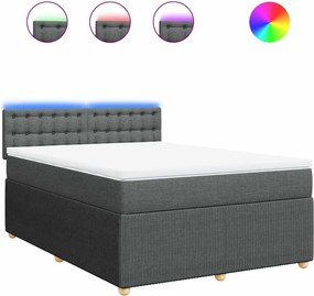Box spring postel s matrací tmavě šedá 140x200 cm textil 3289794