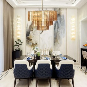 Toolight Závěsné osvětlení Crystal Modern D16 APP1677-8CP hnědé