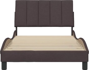 Rám postele bez matrace Hanko tmavě hnědá 100 x 200 cm textil 3310373