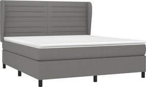 Box spring postel s matrací tmavě šedá 160x200 cm textil 3128054