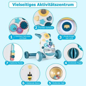 Costway Dětské chodítko s hudbou a světlem Dětské chodítko s otočnými ozubenými
