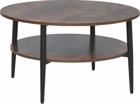 Konferenční stůl OLLA hnědý rustikální /černé nohy