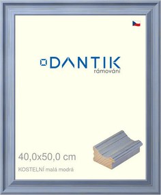 DANTIK rámeček 40x50 | KOSTELNÍ malá modrá (Plexi Čiré)