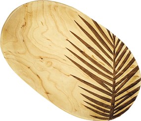 AMADEA Dřevěný servírovací podnos list, masivní dřevo, 22 cm