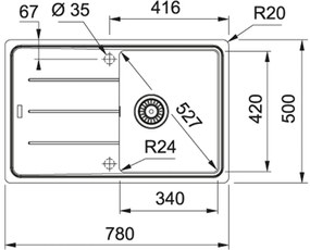 Granitový dřez Franke BFG 611-78 Bílá-led