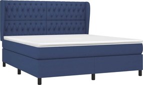 Box spring postel s matrací modrá 180x200 cm textil 3128227