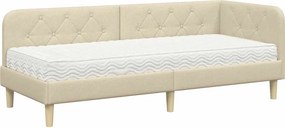 Rohový rám postele Krémová 80 x 200 cm textil 3394107
