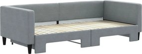 Válenda s přistýlkou světle šedá 90 x 200 cm textil 3196578