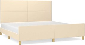 Rám postele bez matrace krémový 200 x 200 cm textil 3124924