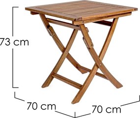 Zahradní stolek z masivu akácie 70x70 cm Noemi – Bizzotto