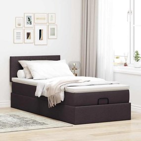 Osmanský postel s matrací tmavě šedá 100x200 cm textil 3312204