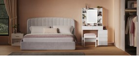 Toaletní stolek Vasagle Ginny 117 cm s LED osvětlením bílý