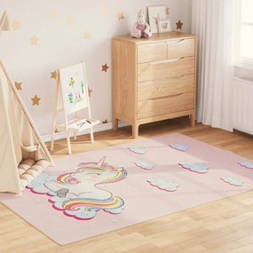 vidaXL Dětský koberec růžový 160 x 230 cm jednorožec pratelný