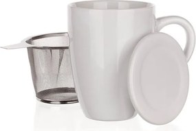 Banquet Keramický hrnek s víčkem a nerezovým sítkem BONNET 350 ml