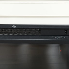 HOMCOM Elektrický krb, realistické plameny se 12 barvami, 5 stupňů jasnosti, dálkové ovládání, časovač, černá