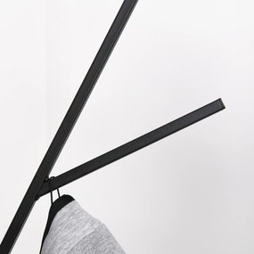 HOMCOM Stojan na kabáty, Stojan na kabáty se 8 háčky, Stojan na kabáty se policí, Vysoká skříň na oblečení, klobouky, tašky, kov, hnědá, 45 x 180 cm