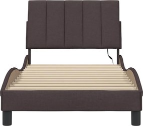 Rám postele bez matrace Hanko tmavě hnědý 90 x 200 cm textil 3310436