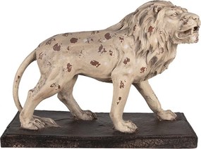 Béžová antik dekorativní socha lev Lion - 55*23*40 cm