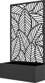 Zvýšený vkusný truhlík Outsunny, kovová květinová bedna na zeď, zahradní treláž 61 x 23 x 113 cm pro zahradu, balkon, terasu, květináč na popínavé ros